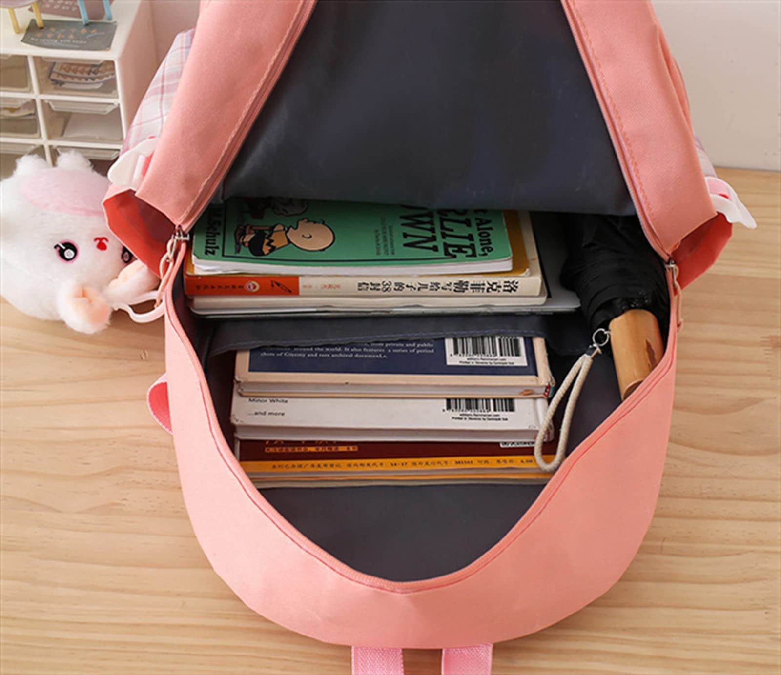 FAIRI Kawaii Backpack Set 4pcs Cute Aesthetic Backpack Preppy Trendy Japanese Anime Aesthetic School Supplies