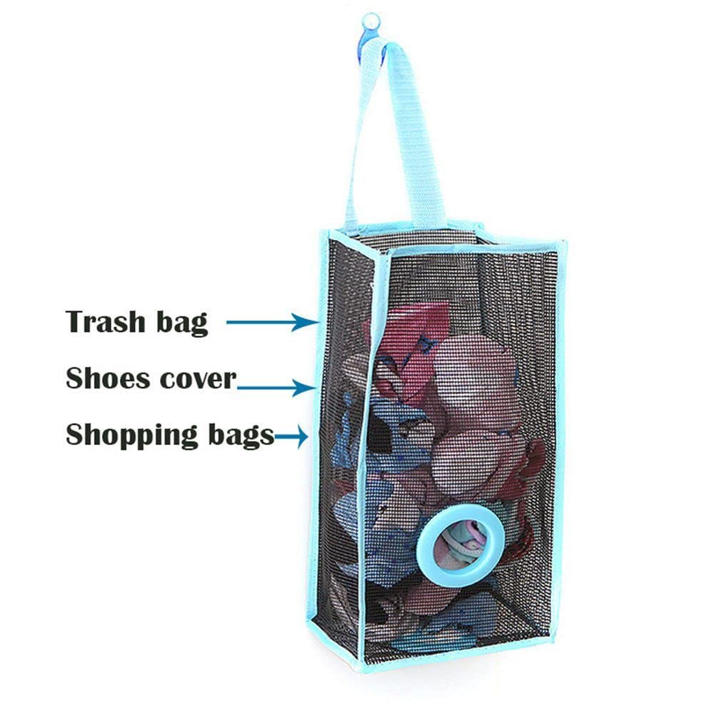 HomeSoGood 3 Pack Garbage Bag Storage Breathable Mesh Hanging Holder Foldable Recycle Plastic Bag Organizer Dispensers for Home and Kitchen