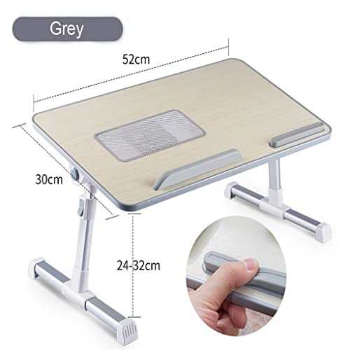 MJWDP Foldable Computer Table Portable Ajustable Laptop Desk Table with Cooling Fan for Bed Can be Lifted Standing Desk Home Furniture (Color : D)