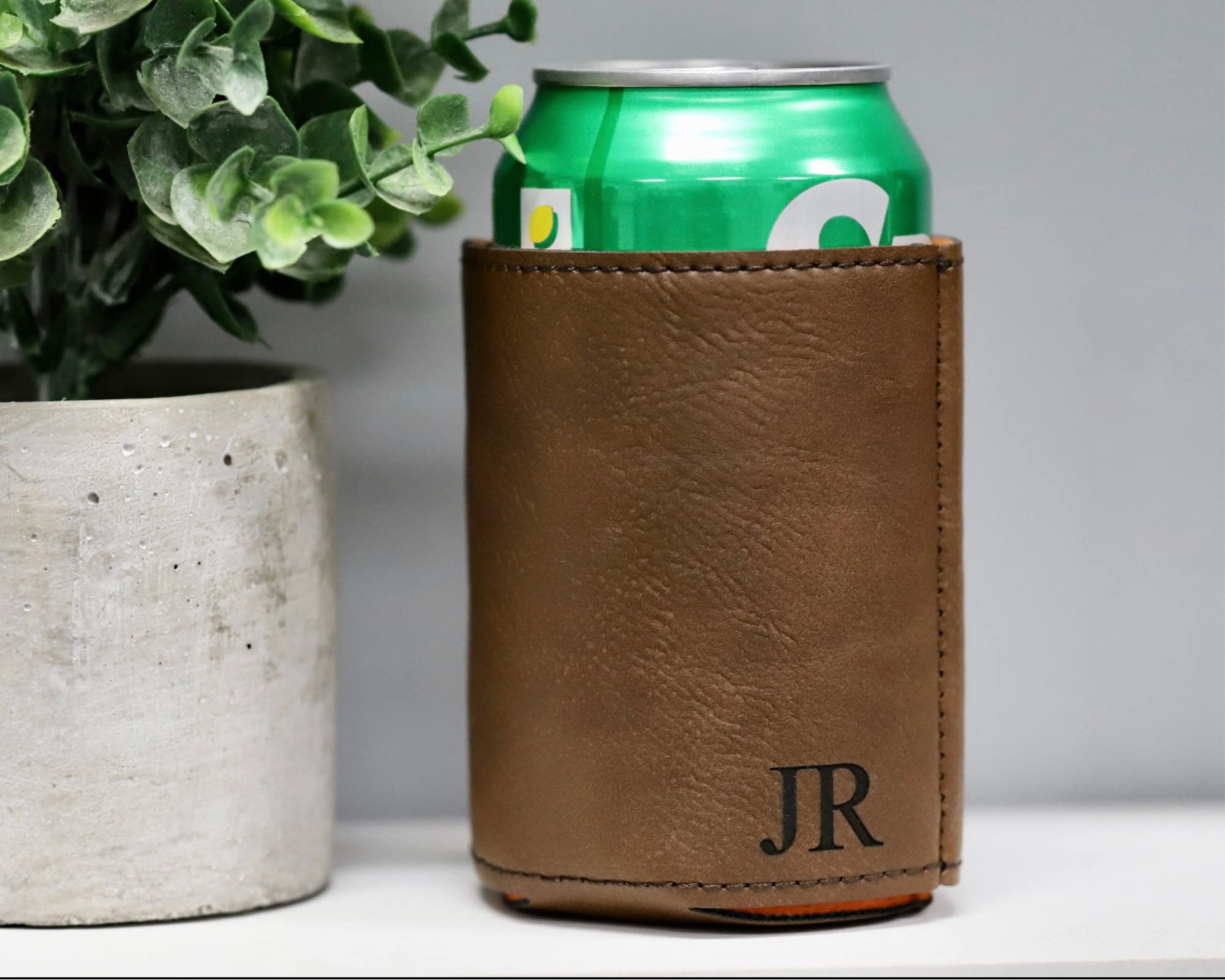 Groomsmen Can Cooler Holder, Groomsmen Gifts Personalized, Engraved Can Cooler, Beer Can Holder, Groomsmen Proposal, Groomsman Gift Ideas (Raw Hide)