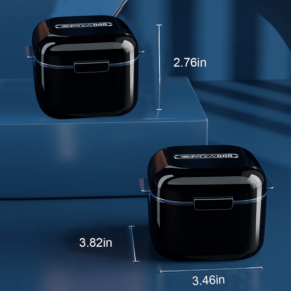 whoobell Denture Cup,Retainer Case,Cute Night Mouth Guard Box Holder, Storage Soak Container