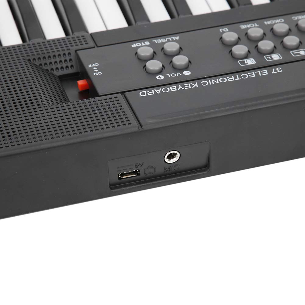 HOLPPO Electric Keyboard,Durable Plastic 37 Key Piano,Adjustable Volume Dual Power Supply Portable Keyboard Piano Microphone Recording Function