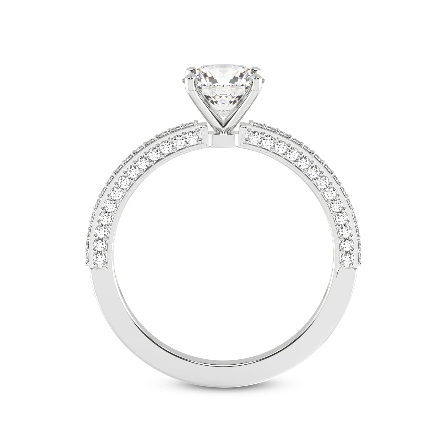 FRIENDLY DIAMONDS 2 Carat IGI Certified Oval Shape Lab Grown Diamond Ring | 14K Or 18K White, Yellow Or Rose Gold | Grace Micro Pave Eternity Diamond Ring | FG-VS1-VS2 Quality