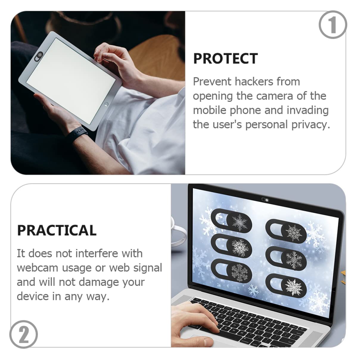 KOMBIUDA 6pcs Camera Cover Camera Protector Webcam Blocker Webcam Slider Tablet Phone Webcam Cover Camera Blocker Video Camera for Computer Privacy Cover for Camera Product Abs Lens