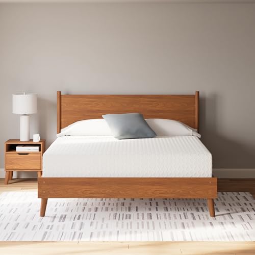 Signature Design by Ashley California King Size Chime 12 Inch Medium Firm Memory Foam Mattress with Green Tea & Charcoal Gel, White