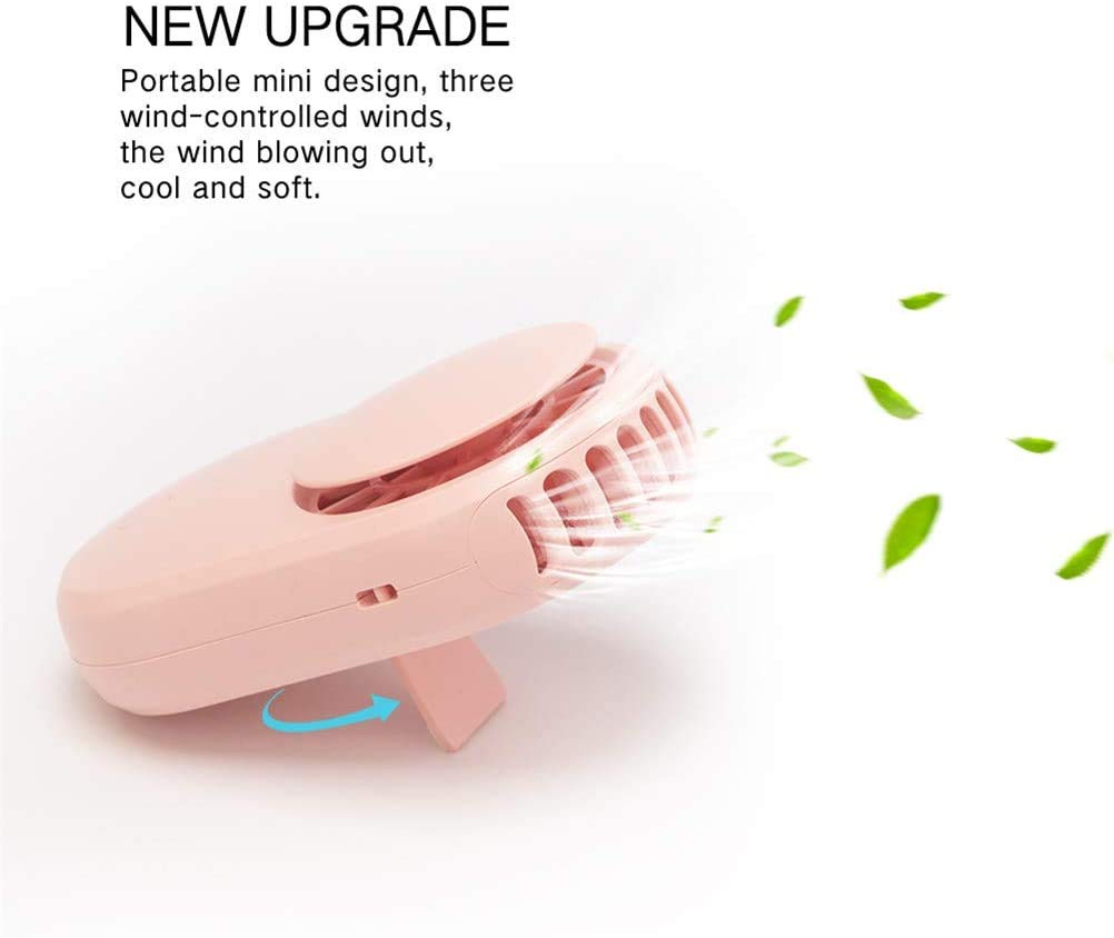 Feugole USB Mini Fan Air Conditioning Blower for Eyelash Extension Rechargeable Electric Fan Portable Small Dryer with 4 Sizes Cartoon Eyes Stickers
