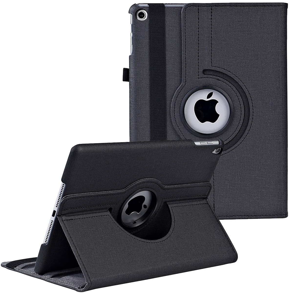 LXS Rotating Case for iPad 10.2" 9th Generation 2021/ 8th Generation 2020 / 7th Gen 2019-360 Degree Rotating Multi-Angle Viewing Folio Stand Cases with Auto Wake/Sleep (Green Flower)