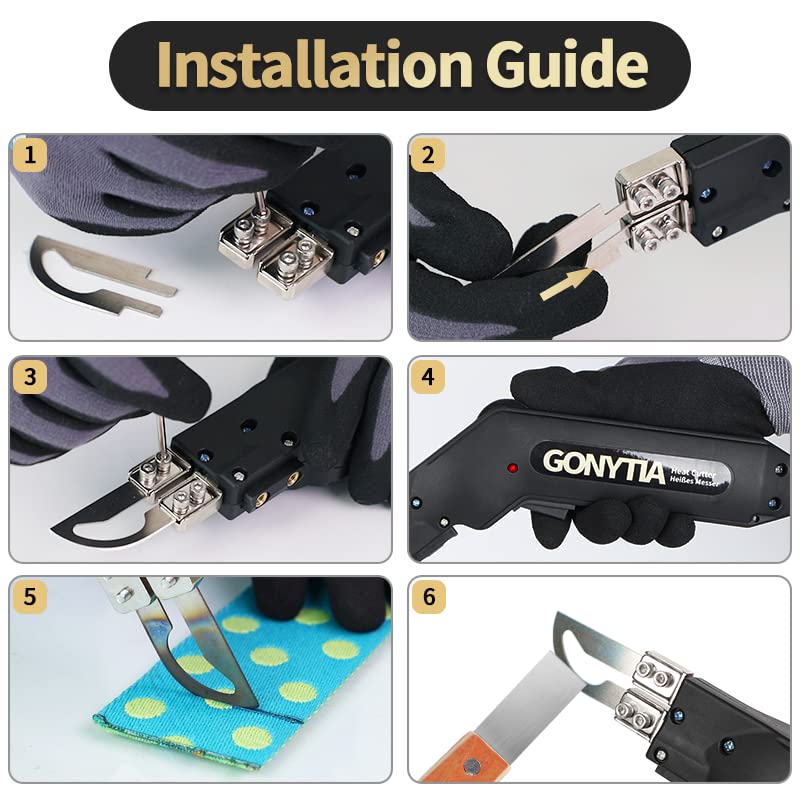 GONYTIA Hot Knife Rope Cutter Fabric Cutter Pro Electric Hot Knife Heat Sealer Cutting Tool kit (GT-2(fabric rope cutter))