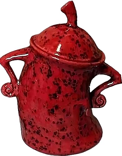 YYPLIAN Canister With Attitude, Large Ceramics Jar with Lid, Cute Creative Food Storage Jar with Airtight for Coffee, Tea, Sugar, and Spices (Red)