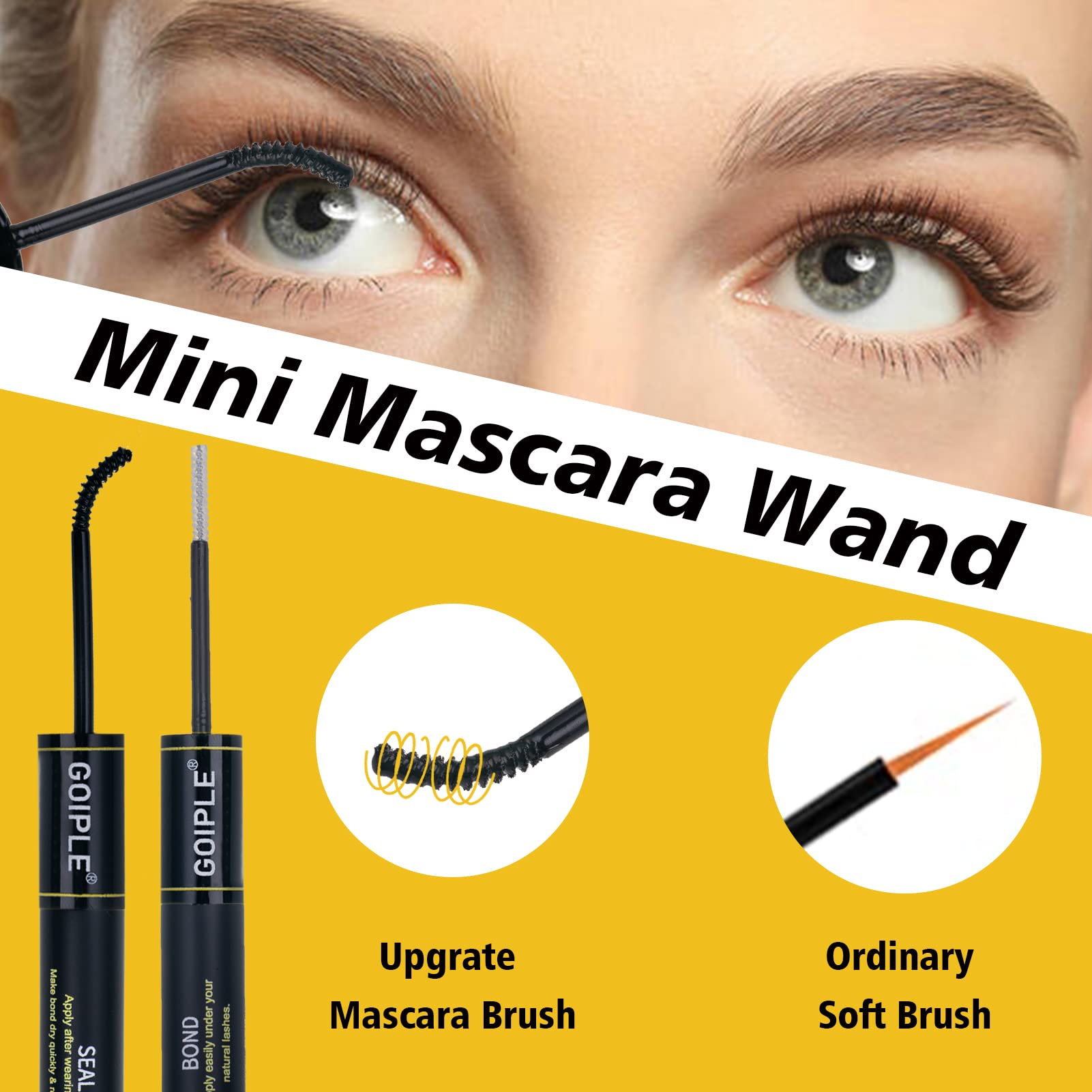 Lash Bond and Seal Cluster Lashes Glue, Falselash Glue Super Strong Hold Clear Glue Professional Latex Free Eyelash Glue Waterproof Lash Glue, Lashes DIY Eyelash Extensions False Eyelash Glue