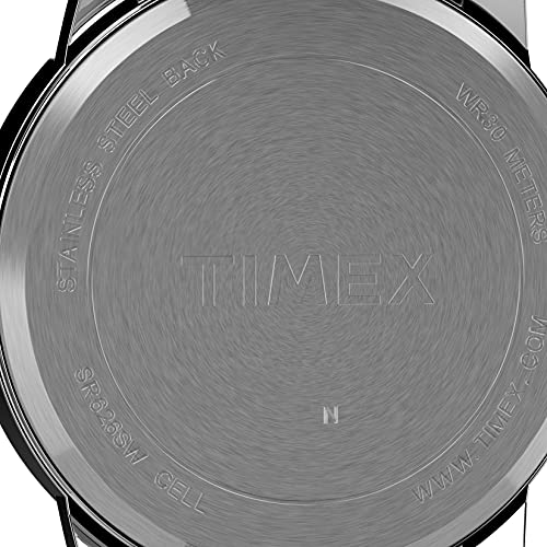 Timex Men's Easy Reader 35mm Perfect Fit Watch β Silver-Tone Case Blue Dial with Silver-Tone Expansion Band