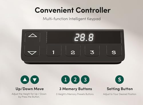 FEZIBO 55 x 24 Dual Motor Height Adjustable Electric Standing Desk with Keyboard Tray, Sit Stand Table with Splice Board, Black Frame/Rustic Brown and Black Top