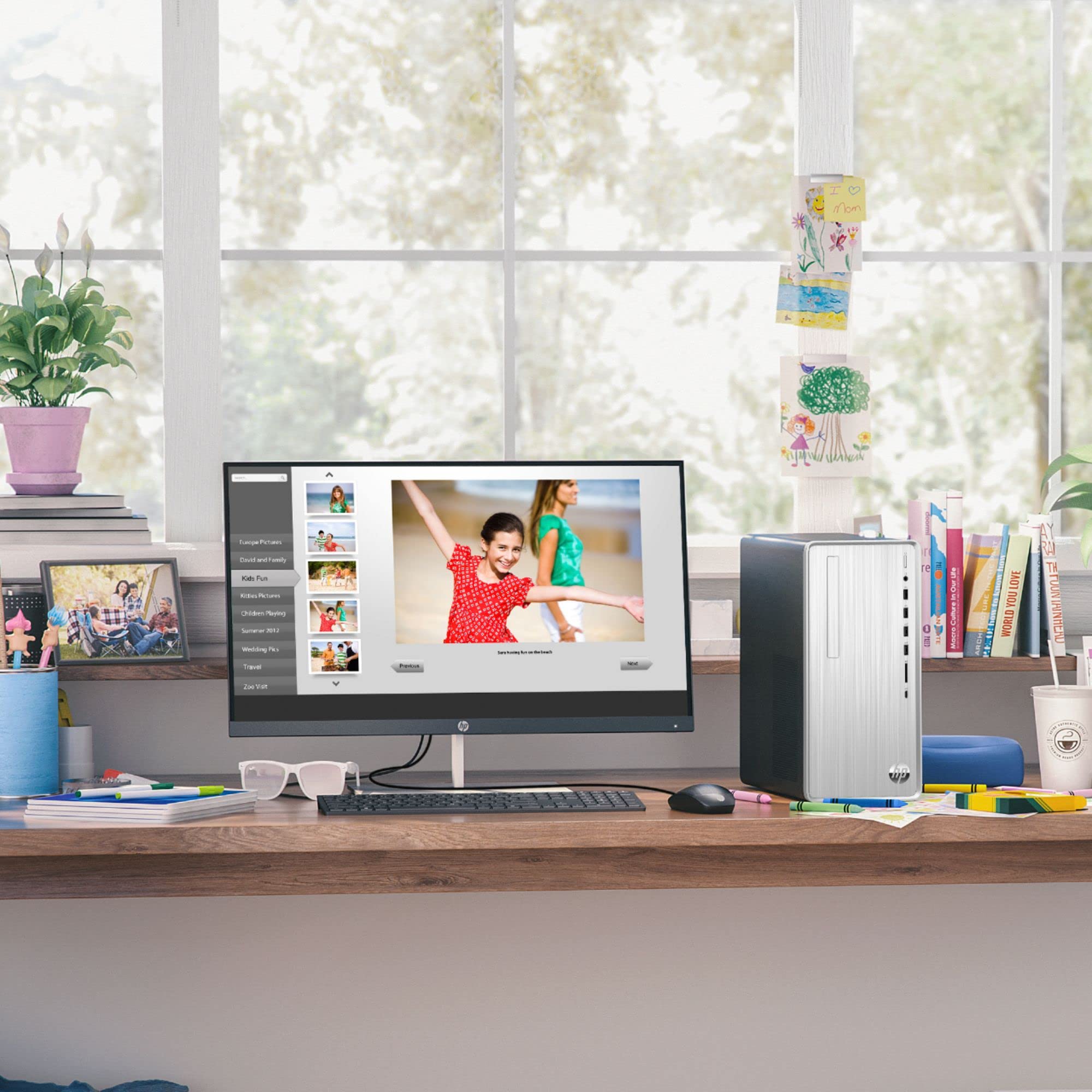 HP Newest Pavilion TP01 Desktop Computer, AMD Ryzen 7-5700G (Beats i9-10900), AMD Radeon, DVD Writer, Wireless, 9 USB Ports, HDMI, Bluetooth, Windows 11 Home(16GB RAM | 1 TB PCIe SSD)