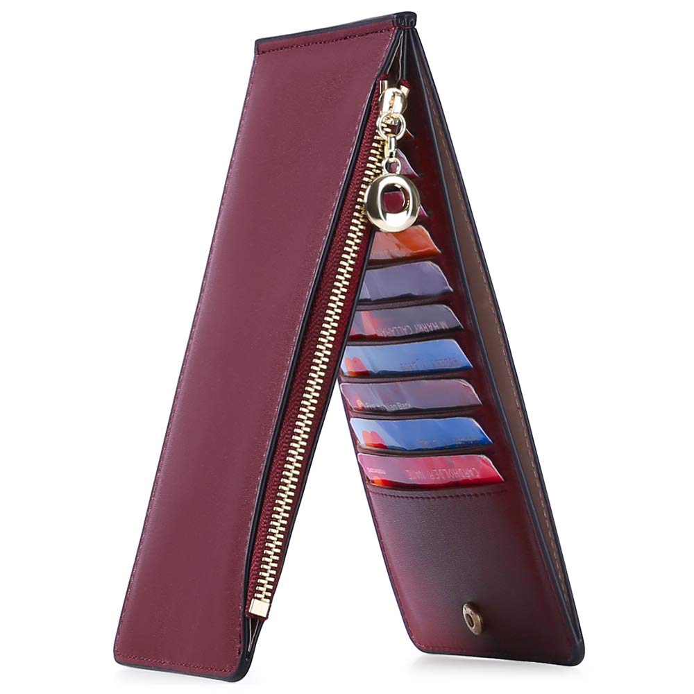 GOIACII Womens Wallet RFID Blocking Slim Bifold Multi Card Case Wallet,Long Credit Card Wallet for Women with Zipper Pocket