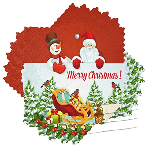 JSTEL Christmas Snowman Dish Towels for Drying Dishes,Xmas Kitchen Cloth Dish Towels Premium Dishcloths Super Absorbent Fast Drying