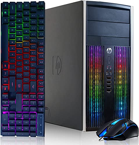 HP Gaming PC Desktop Computer - Intel Quad I7 up to 3.8GHz, 16GB Memory, 256G SSD + 3TB, GeForce GTX 1660 Super GDDR6 6G, RGB Keyboard & Mouse, WiFi & Bluetooth 5.0, Win 10 Pro (Renewed)