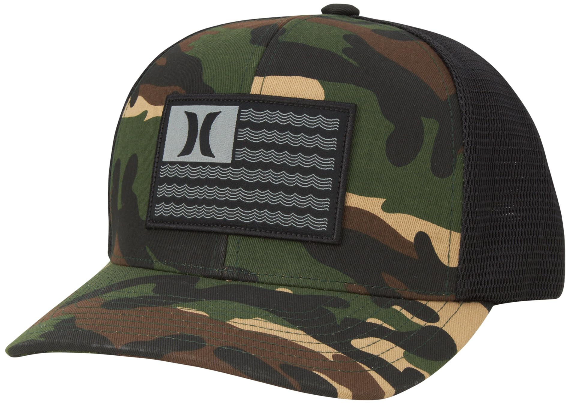 Hurley Men's Hat - Icon Flag Mesh Stretch Fitted Trucker Cap, Size Large-X-Large, Navy