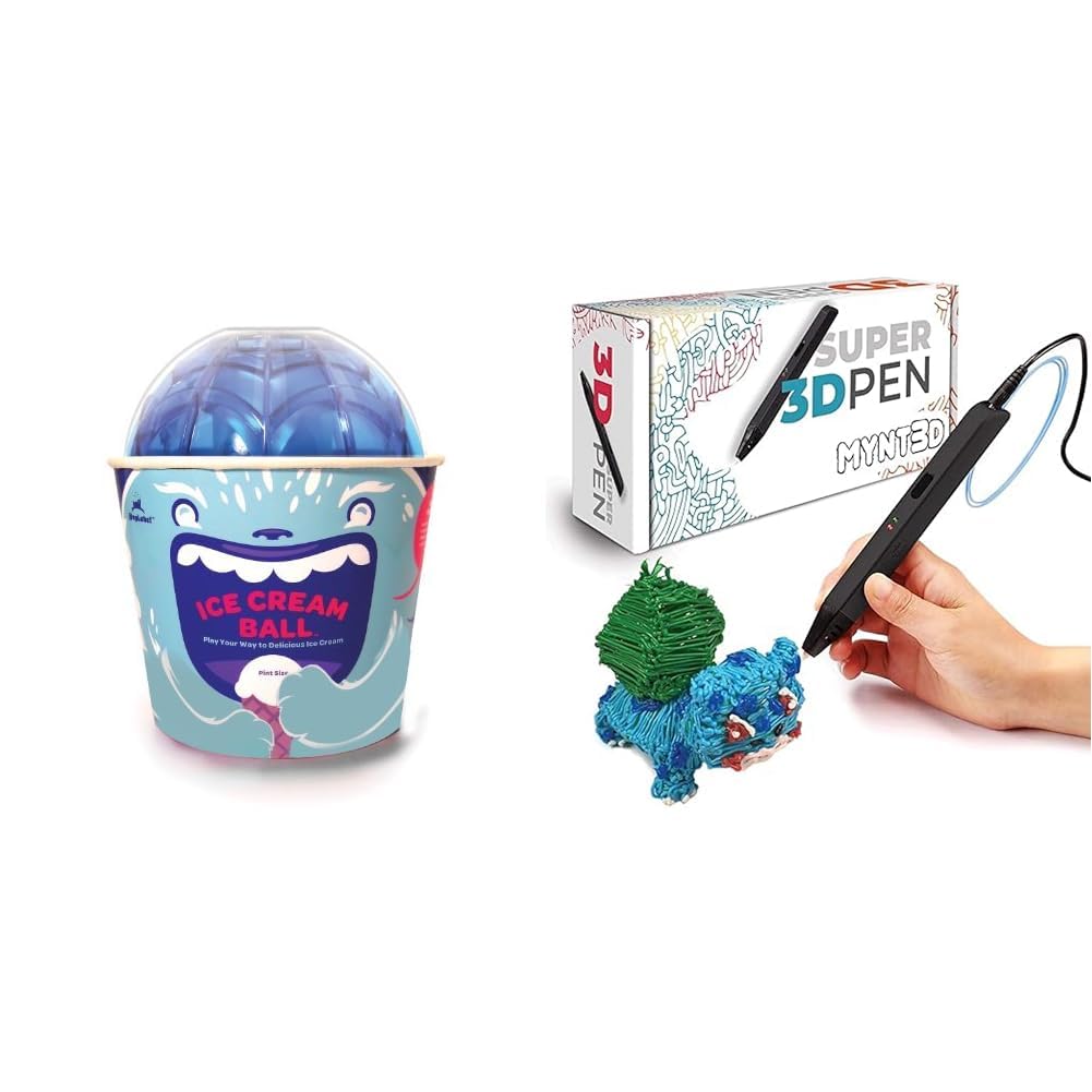 Play and Freeze, Ice Cream Ball- Ice Cream Maker, (77349) & MYNT3D Super 3D Pen, 1.75mm ABS and PLA Compatible 3D Printing Pen