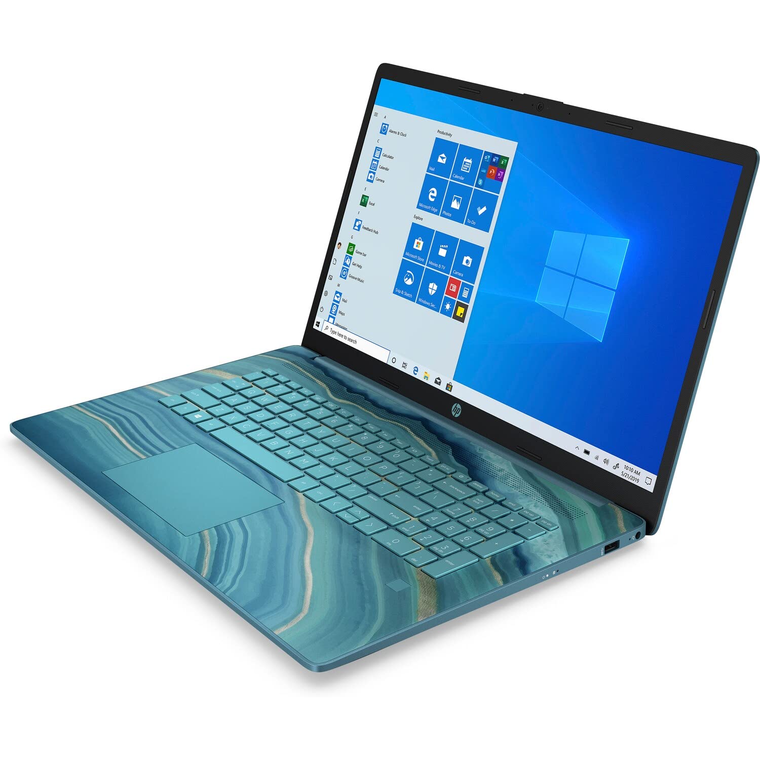 HP Laptop 17-CN0009CY 17.3" HD Touchscreen, Intel Core i3-1125G4, Intel UHD Graphics (8 GB DDR4 RAM, 512 GB SSD Storage) Windows 10 Home, Underwater Teal (Renewed)