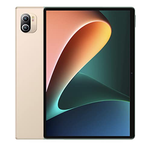 Pad 5Pro 10.1'' Android Tablet, 64GB ROM + 4GB RAM, Long Lasting Battery, Dual-SIM, 5G+2.4G Wi-Fi-Golden