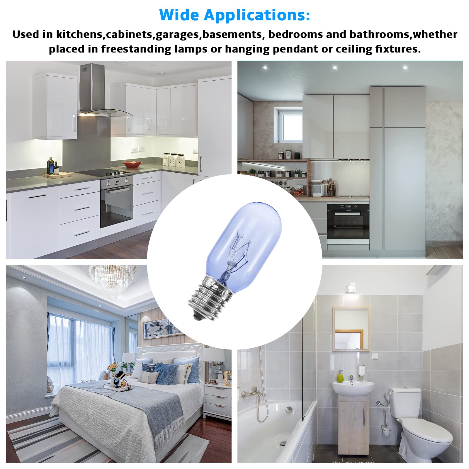 JIOTAR 25W 297048600 Refrigerator Light Bulb for Frigidaire T8 E17 Refrigerator Light Bul 241552802 AP3770086 AP3867287-1 Pack