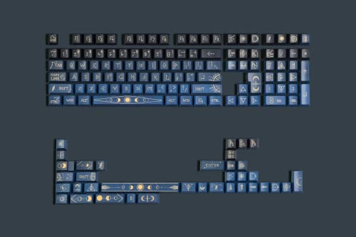TRUSYO PBT Keycaps 145 Set for Star Spectrum, Five-Sided Thermal Sublimation, Original Height,61/87/98/104/108 Keys Suitable for Mechanical Keyboard(Keyboard not Included)