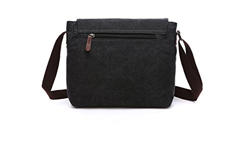Sechunk Canvas Leather Messenger Bag Shoulder bag Cross body bag Crossbody 13 Inch Laptop Bag