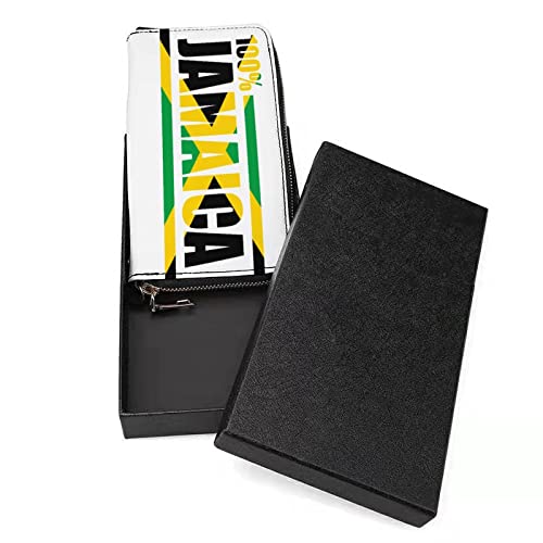 FunnyStar 100% Pride JAMAICA Women's Long RFID Hand Wallet Wristlet Clutch Purse PU Leather Handbag with Wrist Strap