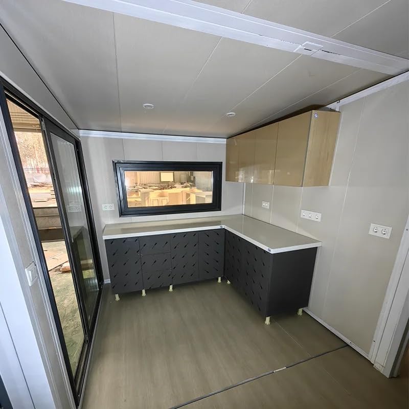 Prefabricated Mobile Tiny House, 15x20 ft, 2 Bedrooms, Bathroom, Kitchen for Guard House, Shop, Villa Hotel, Booth, Office Waterproof