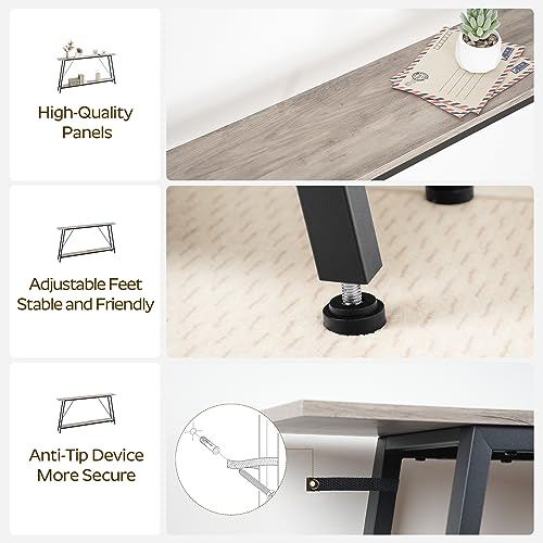 YATINEY 63" Console Table, Narrow Long Entryway Table, Industrial Skinny Sofa Tables, 2-Layer Hallway Table for Entryway, Display Table Behind Couch, Greige and Black CT16BG