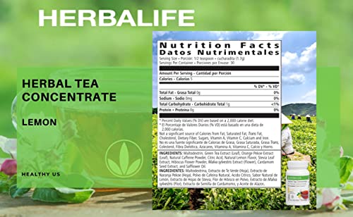 Herbalife TEAPACK Herbal Tea Concentrate: Lemon Flavor 30 Packets (1.7g), Boosts Metabolism, On The Go, Natural Flavor, No Artificial Sweeteners, Gluten-Free