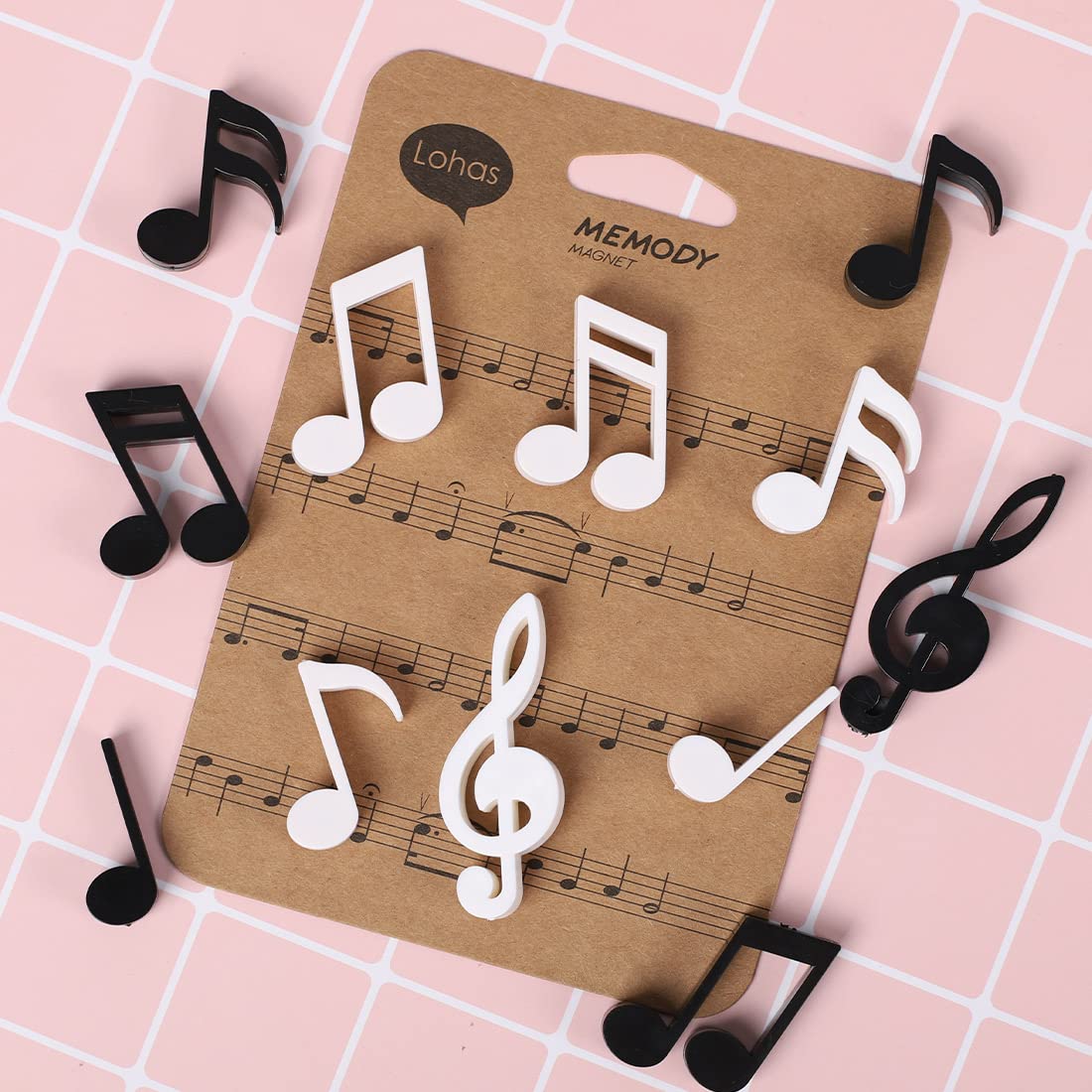 JJJ 12 Pcs Musical Notes Magnets Fridge,Black and White Small Fridge Magnets Cute Decorative Refrigerator for Office Kitchen Magnets Locker Glass Magnets, one size (BXT02)