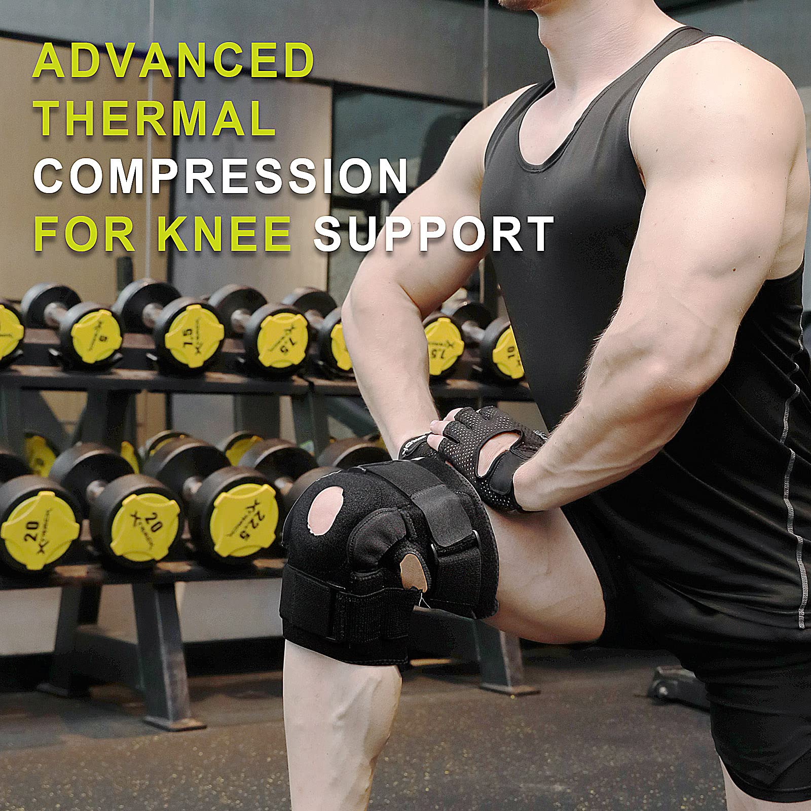 GP Knee Support for Joint Pain Knee Brace with Side Stabilizers and Adjustable Strap for Prevention and Relif of Injuries Pain, Workout Offering Support for Patella Tendon (Black, Medium)