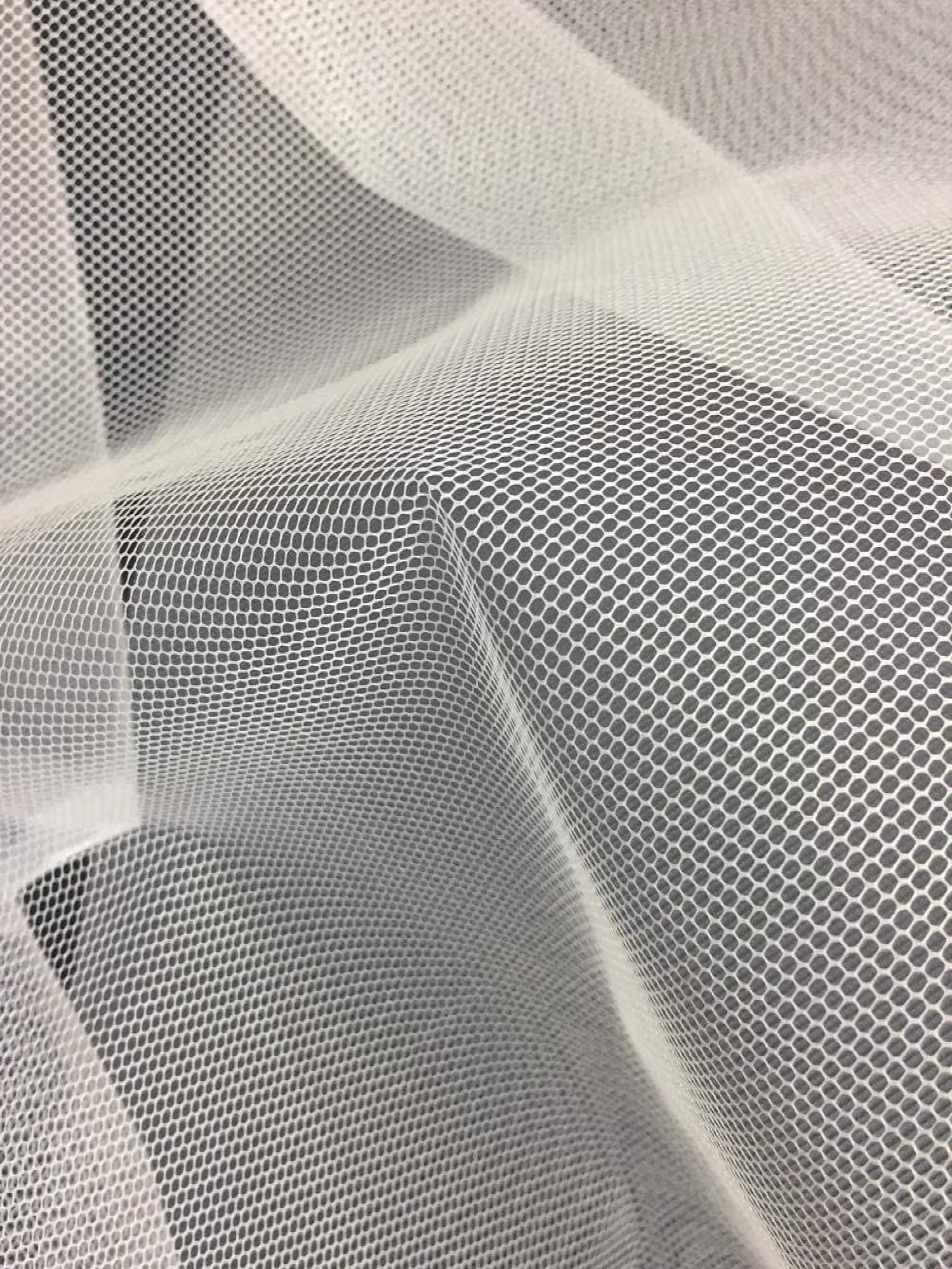 Keily & Megan Inc, 58" Wide Petticoat Hard Net Fabric Stiff Tulle Mesh Can-Can Net Wrap-Around Mesh Fabric by The Yard (White, 1 Yard)