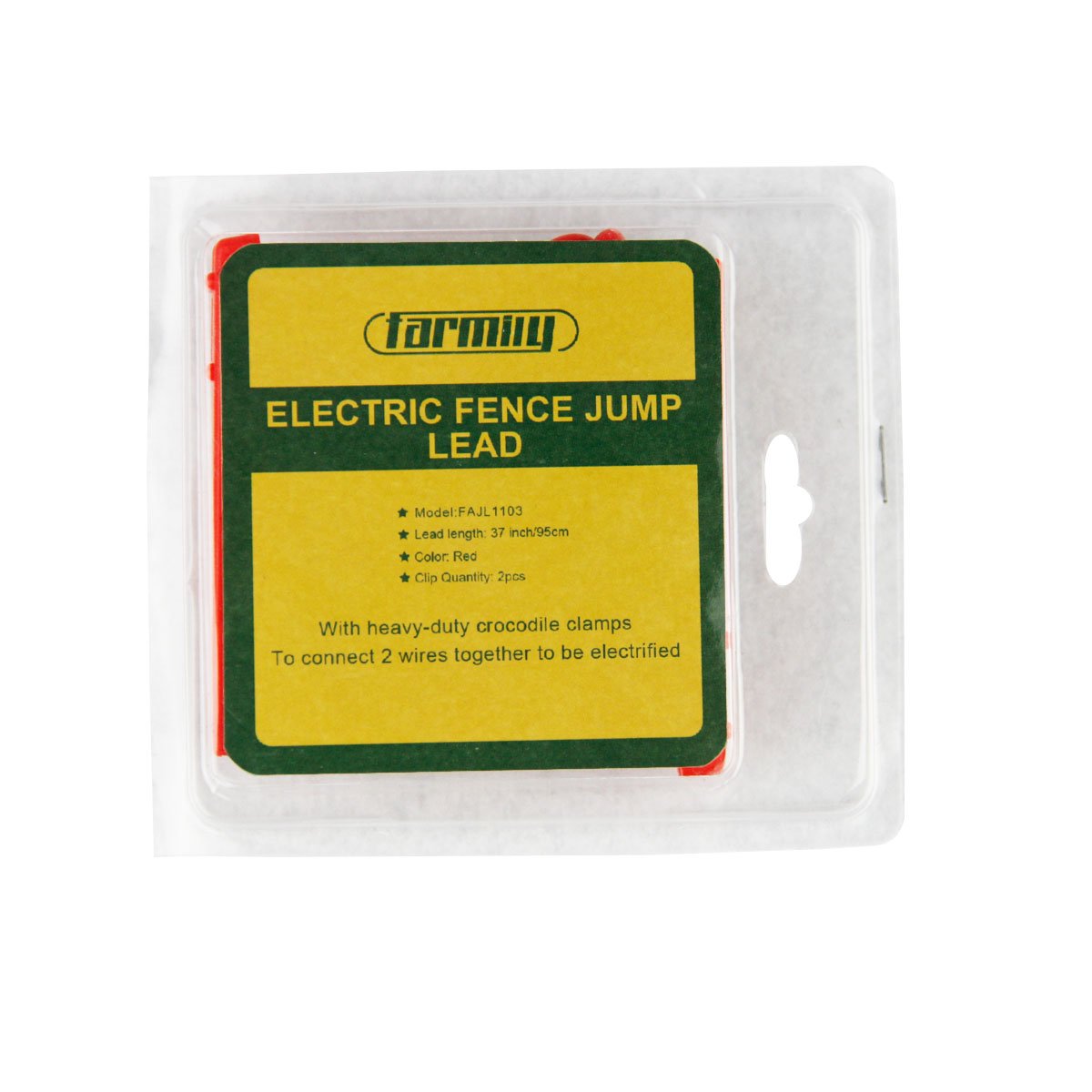 Farmily Jumper Leads Wire for Portable Electric Fence Red Color