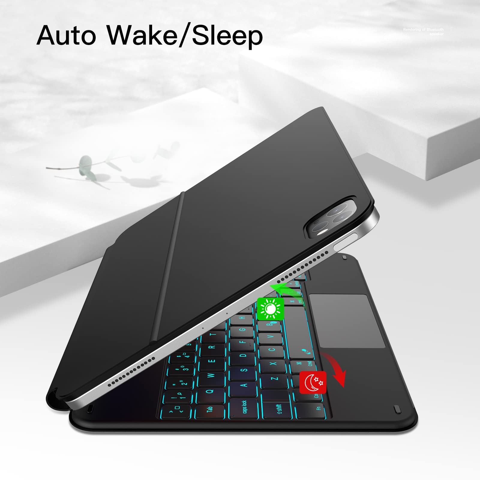 Magic-Style Keyboard Case for iPad Pro 11" & iPad Air 10.9", PIMOFEE Backlit Bluetooth Keyboard Case Cover with Trackpad for iPad Pro 4th 2022 / 3rd 2021/ 2nd 2018, iPad Air 5th 2022 / 4th 2020(Black)