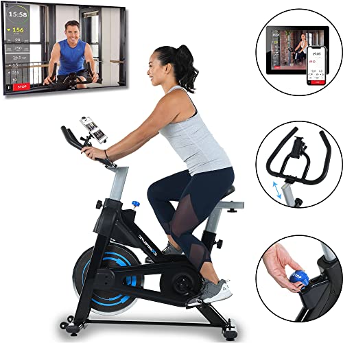 Exerpeutic Indoor Stationary Bike - Stationary Bikes for Home with Bluetooth Smart Connect - Spin Bikes for Home Designed to Work with the MyCloudFitness App for Custom Cardio Training and Tracking