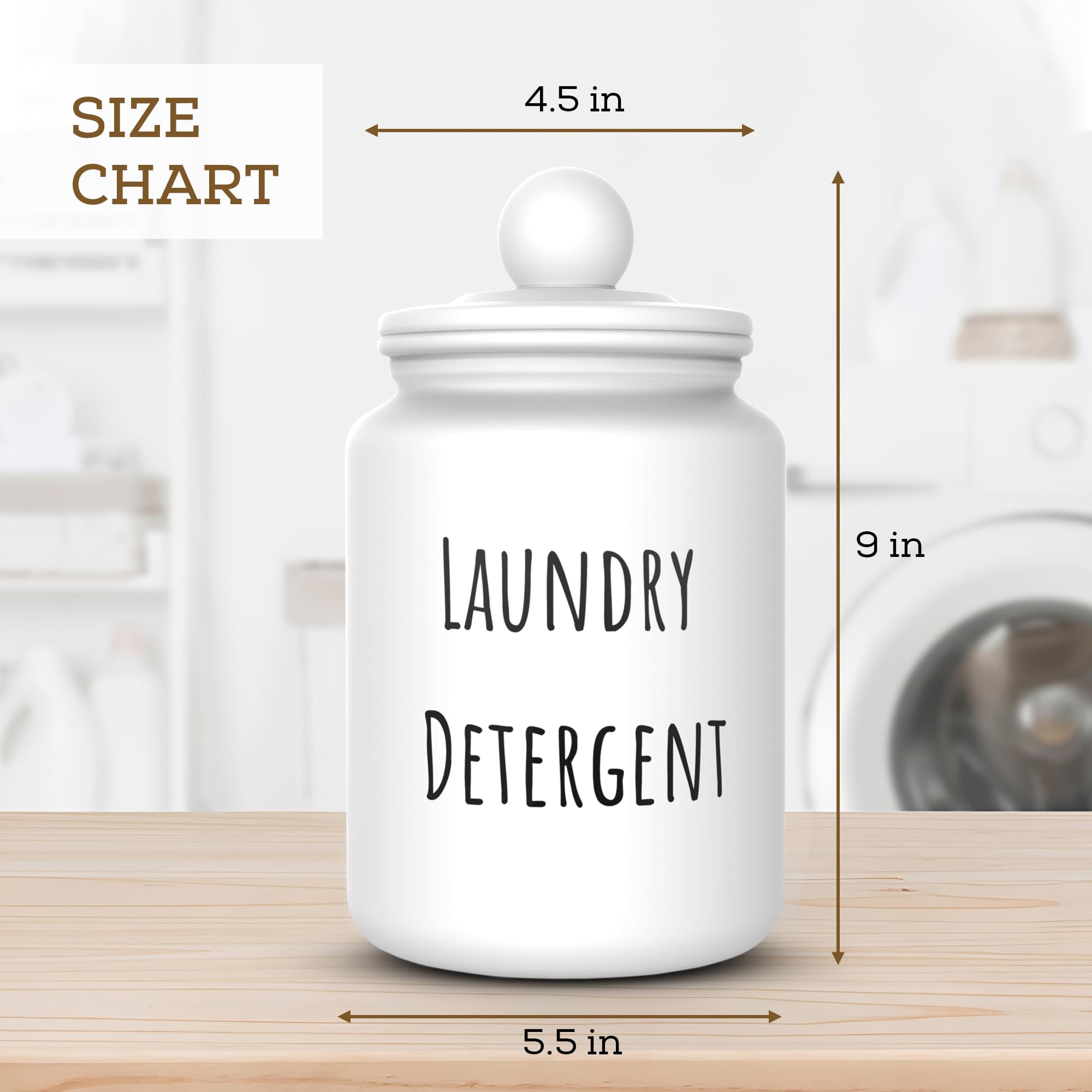 Glass Jar For Laundry Detergent, Powder Container Dispenser, Laundry Room Organization, Pods Storage Jar With Lid, Farmhouse Room Decor, Elegant and Convenient Storage Solution (black)