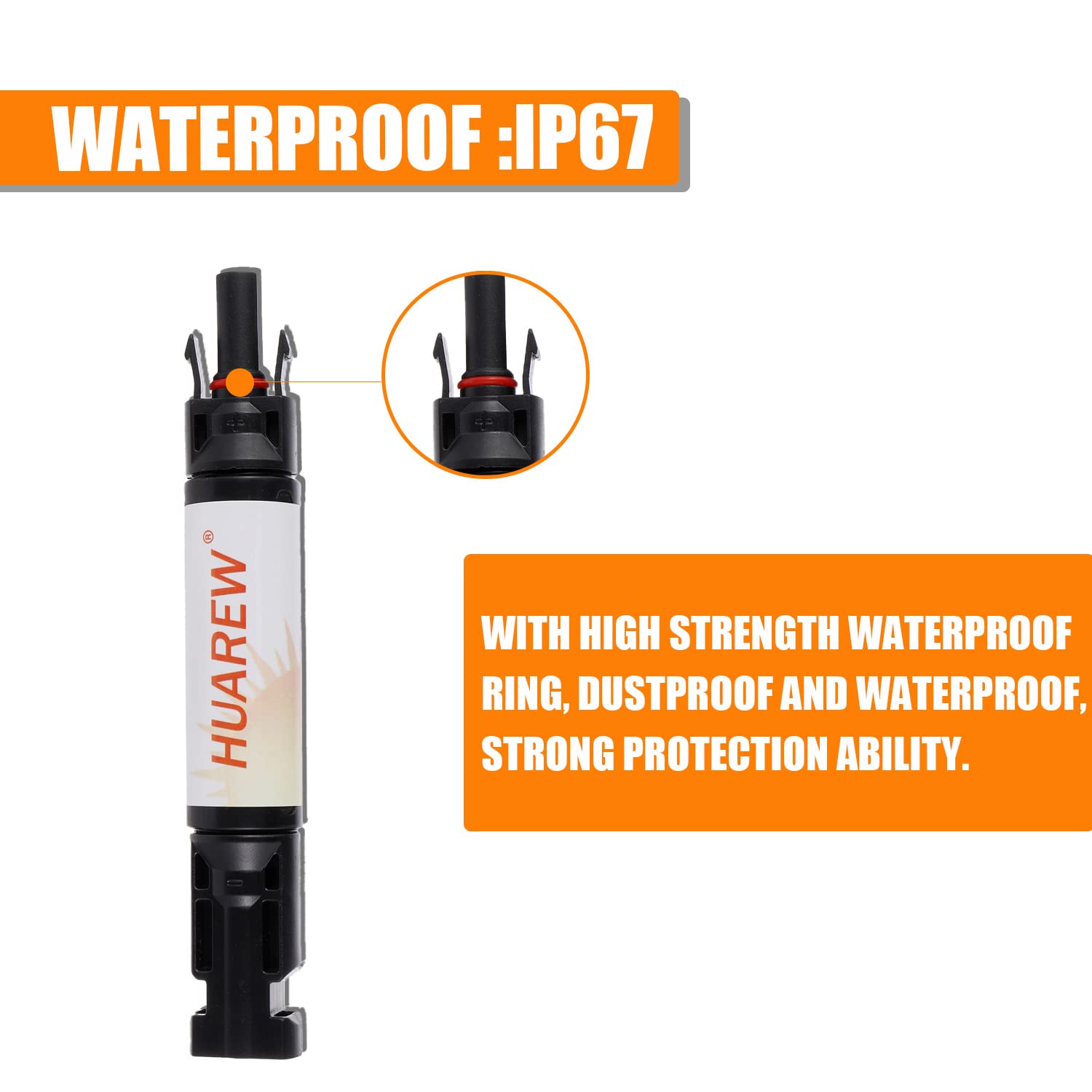 HUAREW 30A Waterproof in-Line Solar Fuse Holder,PV Inline Fuse Holders 30 Amp for Solar Panel and Solar Controller, Black,with Fuse