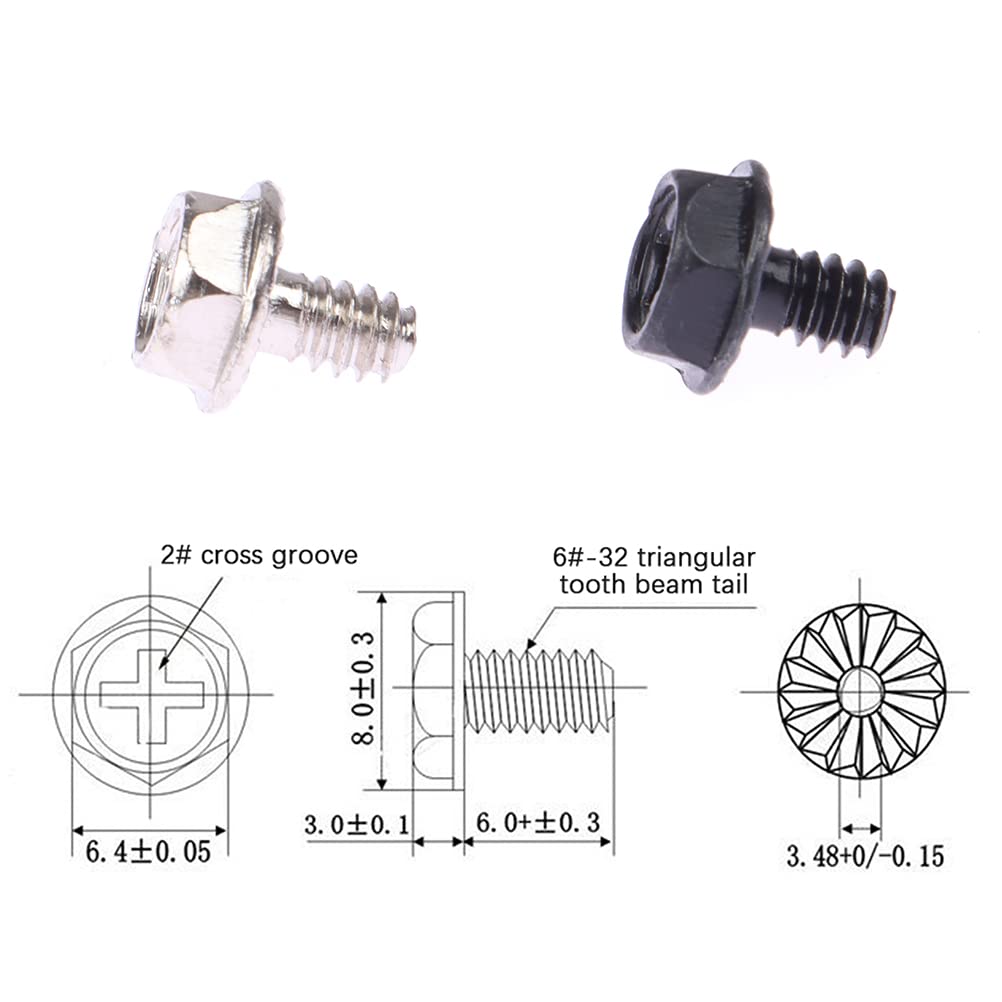 kekafu 100Pcs Toothed Hex Computer PC Case Hard Drive Motherboard Mounting Screws for Motherboard PC Case CD-ROM Hard Disk
