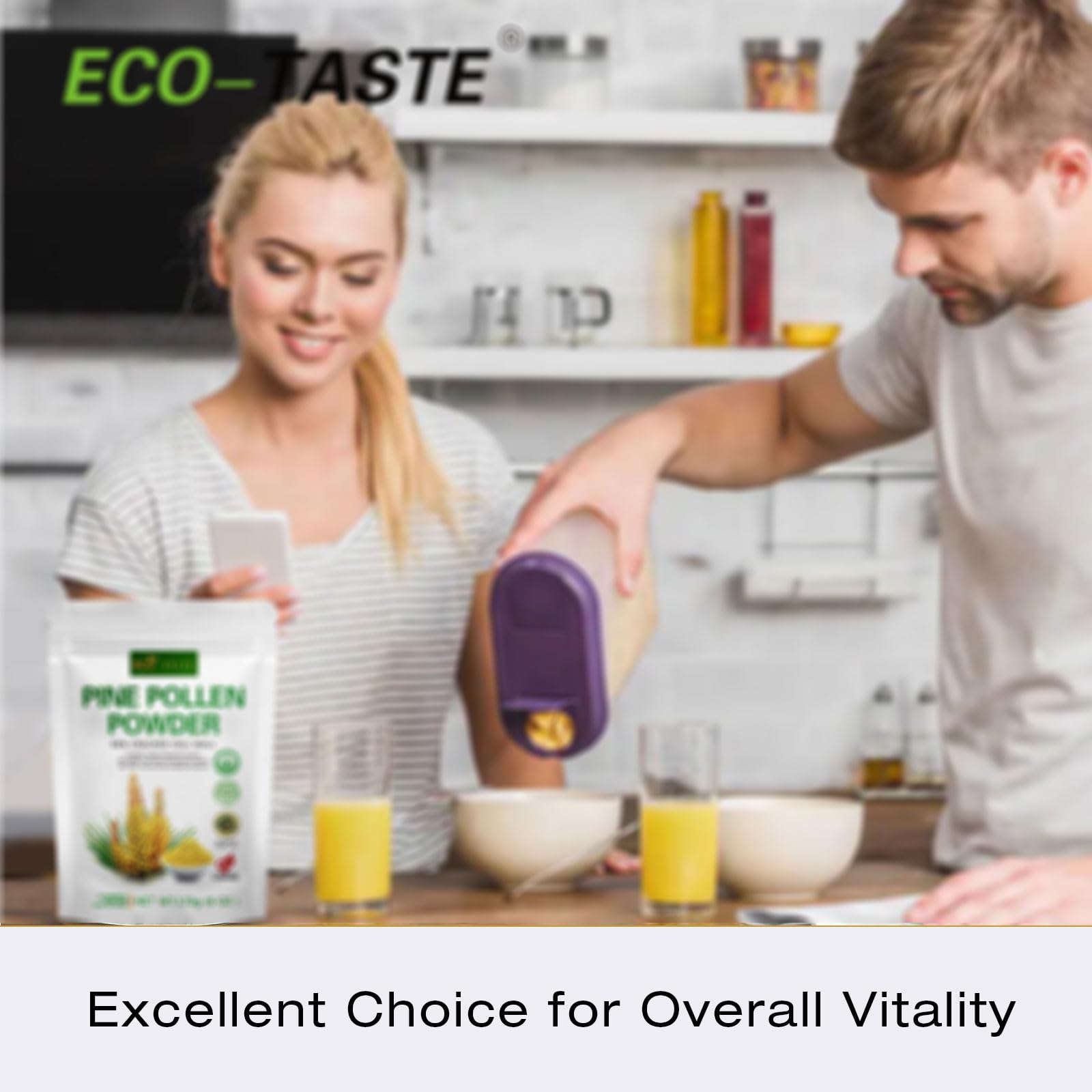 ECO-TASTE Pine Pollen Powder 6 Ounce, Wild Harvested - Pinus Tabuliformis, 99% Cracked Cell Wall