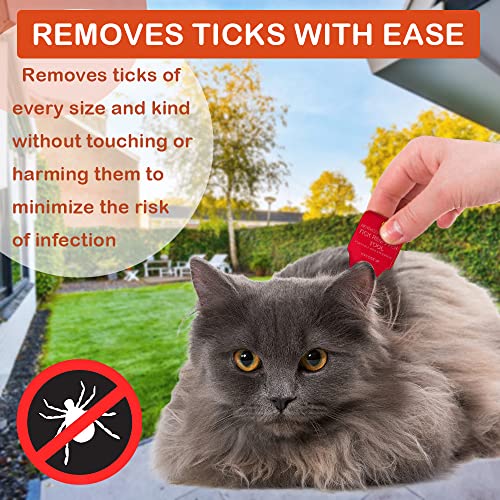 Tick Remover Tool, Tick Removal Tool Suitable for Pets, Animals, and Humans, Quick, Safe, Reliable, and Highly Essential Tick Remover Tool for Portable Outdoor Living, 1 Pack (Red)