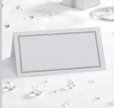 Silver Rimmed Place Cards - Party Supplies - Placecards And Holders - 50 Pieces