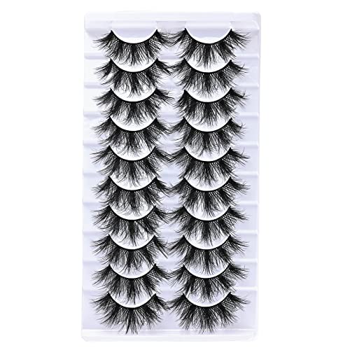 FARRED Fluffy Eyelashes 8D Faux Mink Lashes Wispy Eyelash Natural Look Short Fake Eye Lash Pack Full False Lash 10 Pairs (Z02|12-18MM)