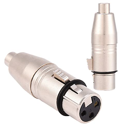 EBTOOLS 2Pcs 3 Pin XLR Female Jack to RCA Female Audio Microphone Mic Connector Adapter XLR to Cinch Coupling Cinch Coupling ad Screw Free Design The XLR Female to RCA