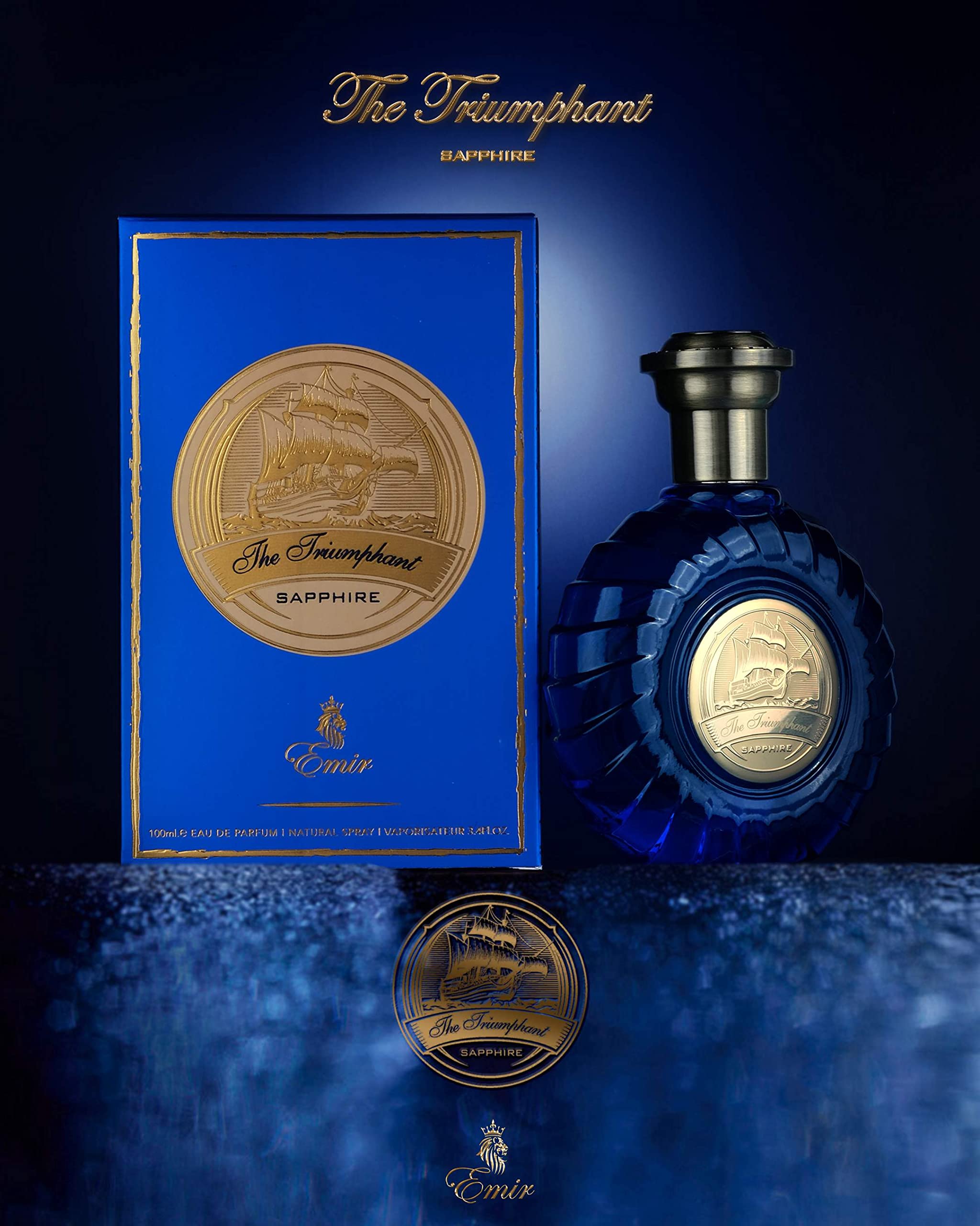 Paris Corner THE TRIUMPHANT SAPPHIRE EMIR EDP 3.4 Fl Oz Mens Fragrance Perfumes