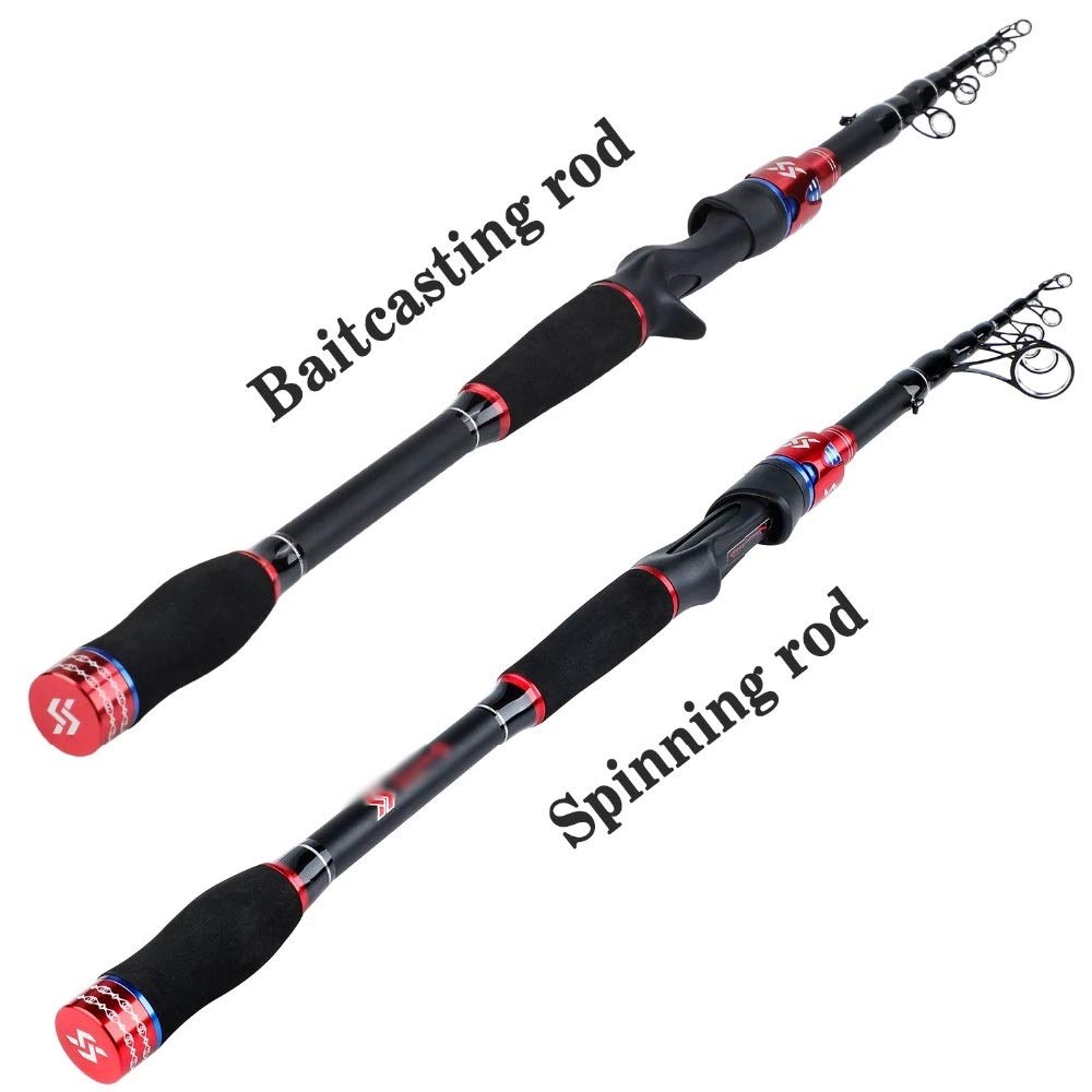 FZZDP 1.8m 2.1m Portable Telescopic Fishing Rod Spinning Casting Ultralight Travel Camp Rods Pole ( Color : Baitcasting Rod , Size : 2.1 m )