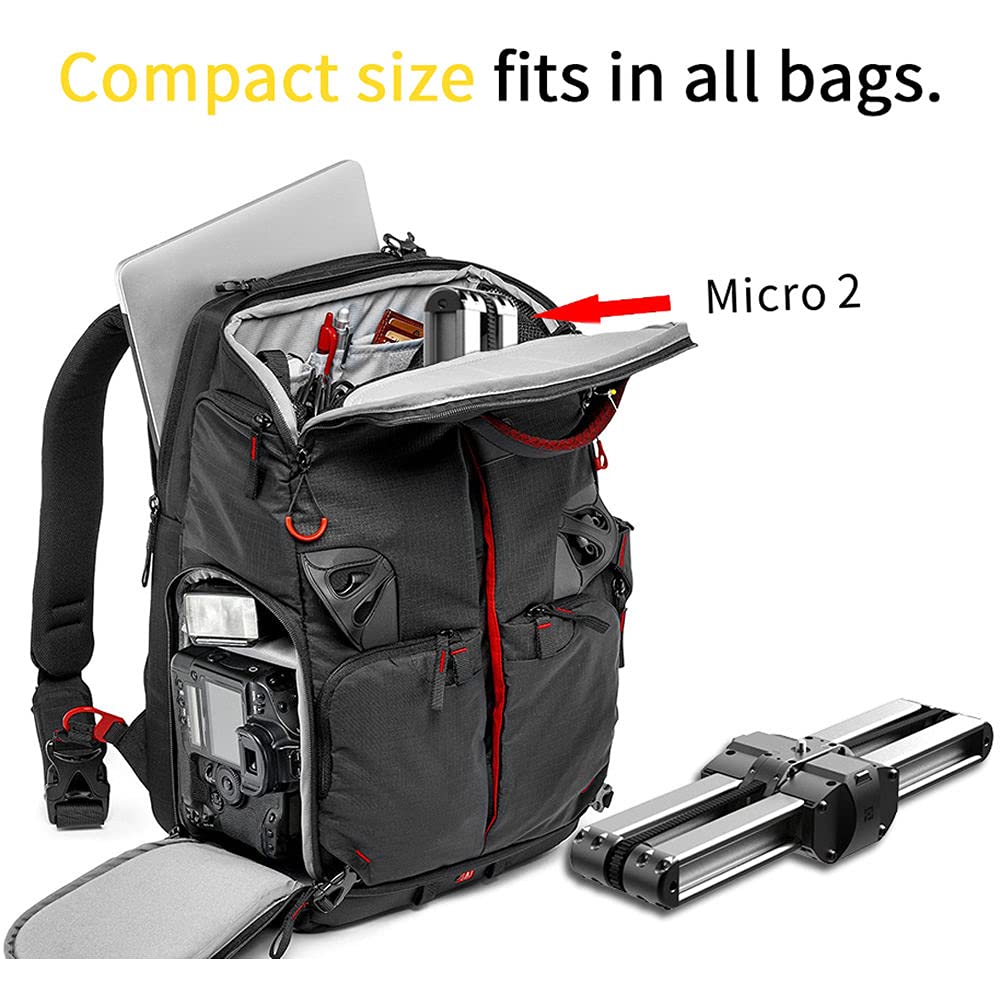 Fiil Zeapon Micro 2 Portable Camera Rail Slider, Travel Distance 54cm/21in, Consistency Speed, Carry Bag included - Bundle with Low Profile Mount Easy Lock 2 with Ball Head, Max.Payload 8kg/18lb