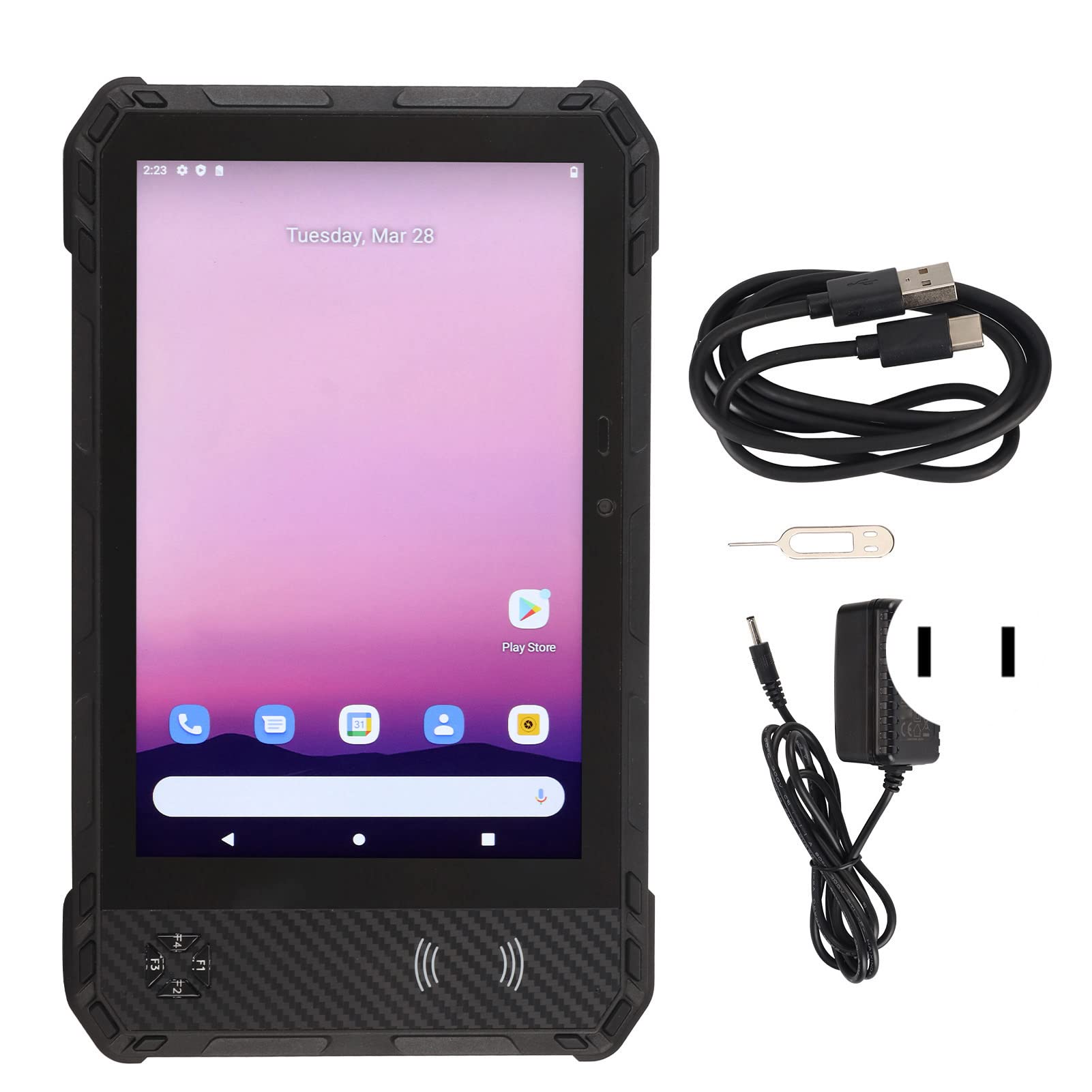 GLOGLOW Field Work Tablet, 2.4G 5.8G WiFi 256G Expandable IP68 Waterproof 8 Inch Rugged Tablet 100β240V 4G Network with NFC for Warehouses (US Plug)