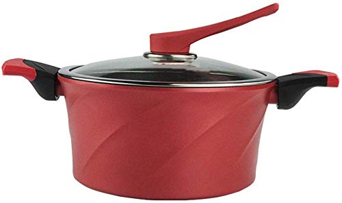 Stock Pot Korean Medical Stone Non Stick Soup Pot Double Ear Non Stick Pot Household Steamer Stew Pot Multipurpose Stock Pot -Pink